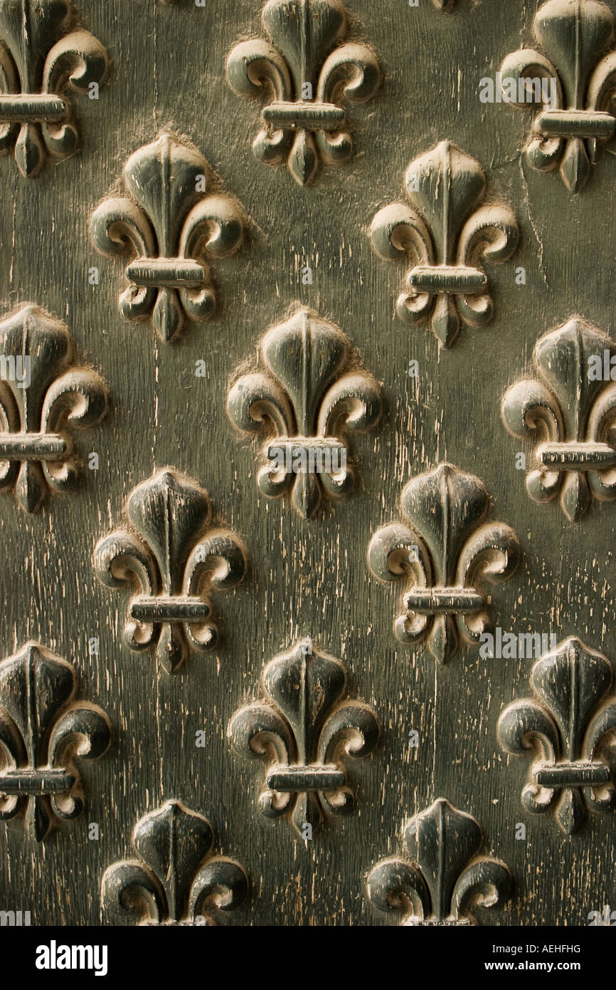 Fleur de Lis Pattern On Door Stock Photo - Alamy