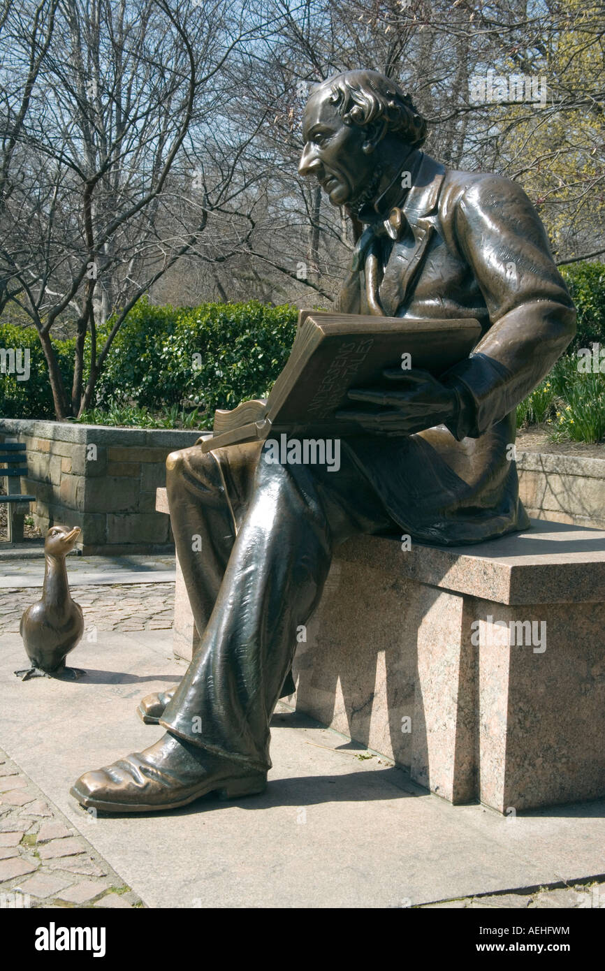 hans christian anderson ugly duck statue central park new york usa ...