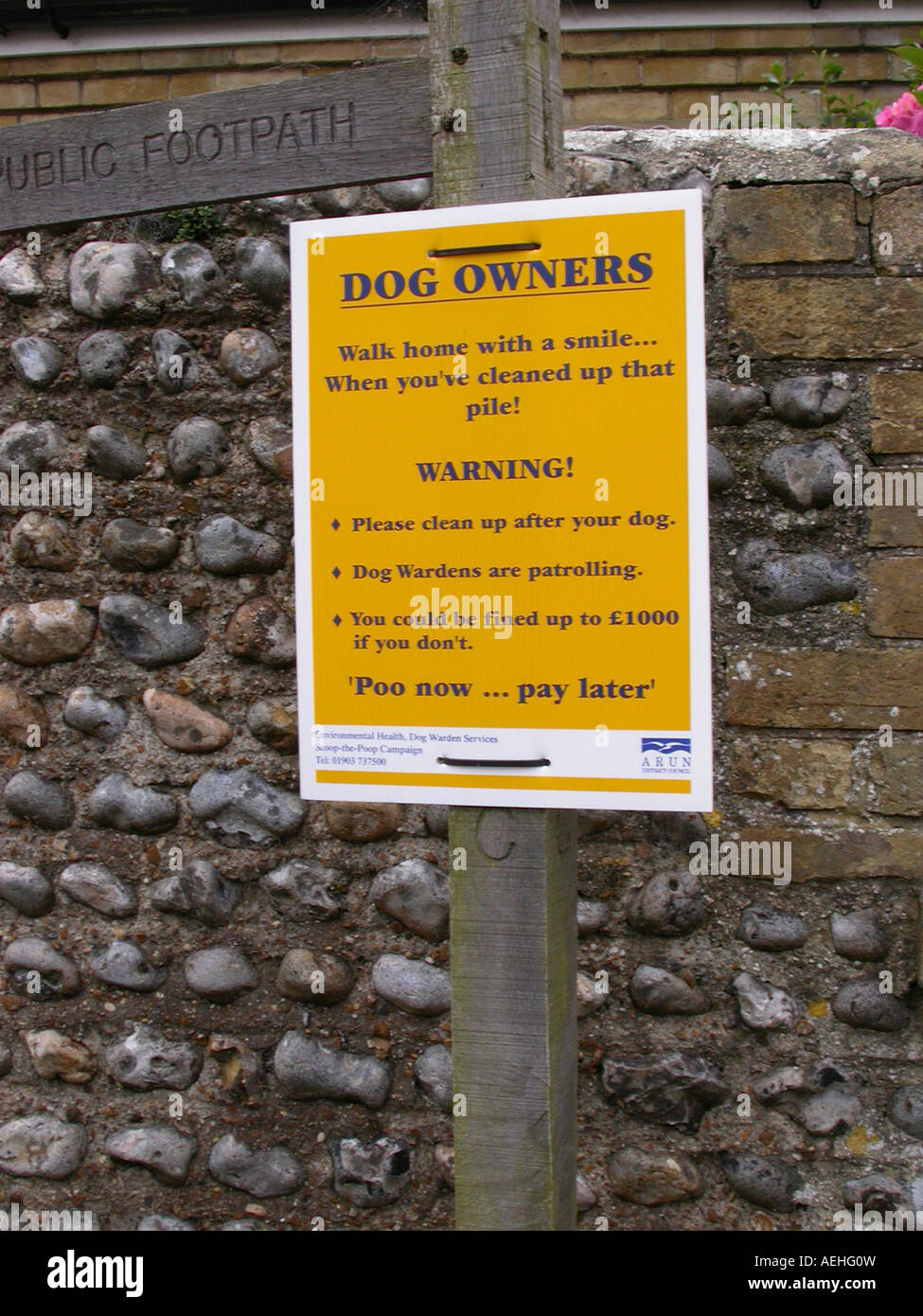 Poo now Pay Later sign in West Sussex dog owners now face a fine for ...