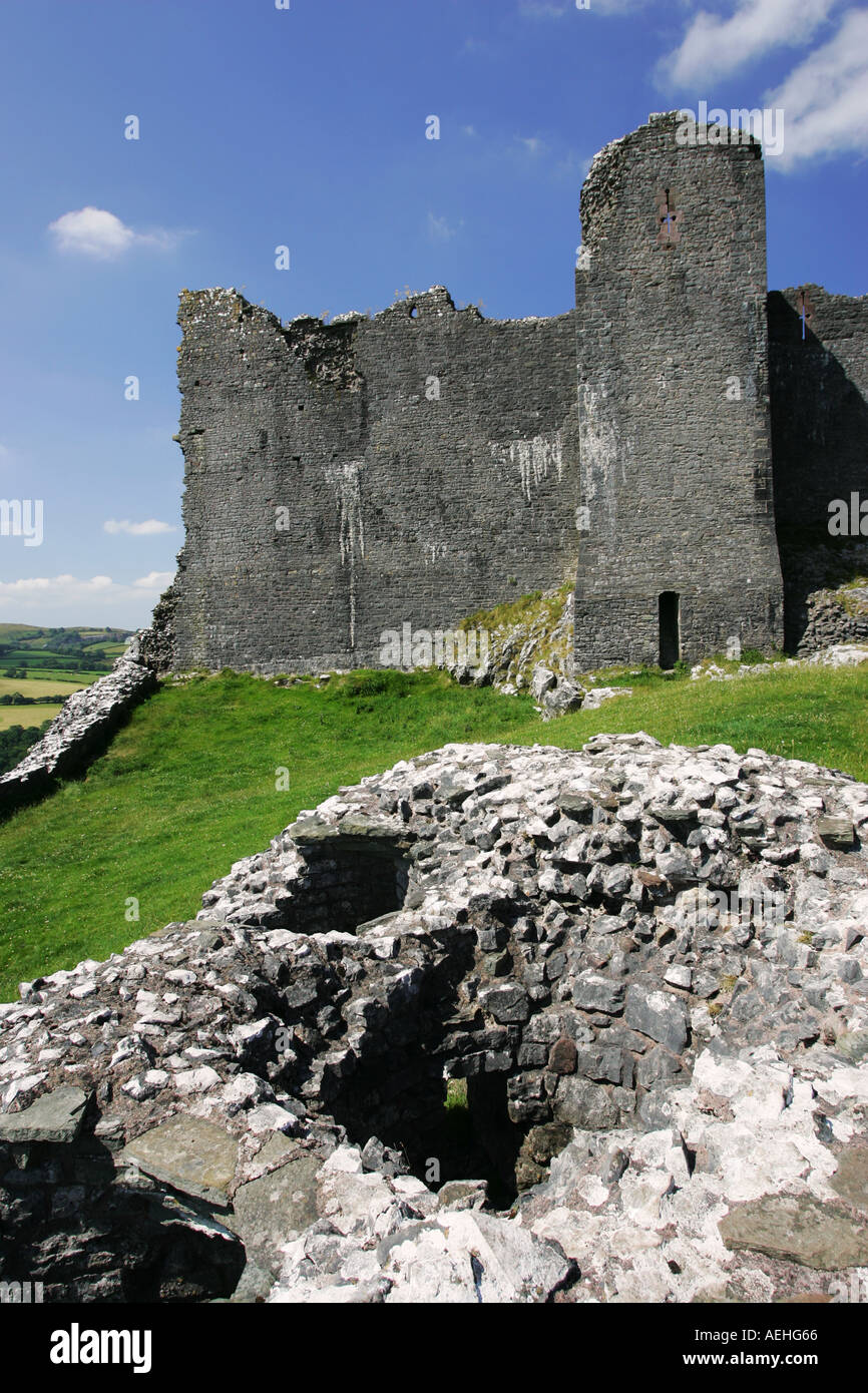 Stunning typical example of a 12th century British Castle Carreg Cennen ...