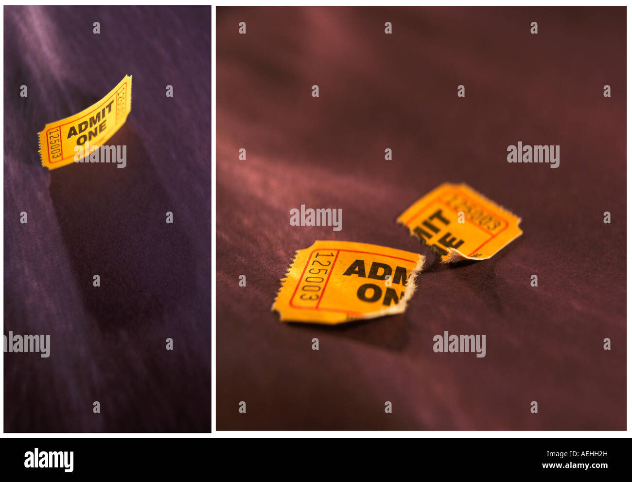 Before and after Ticket Stock Photo - Alamy