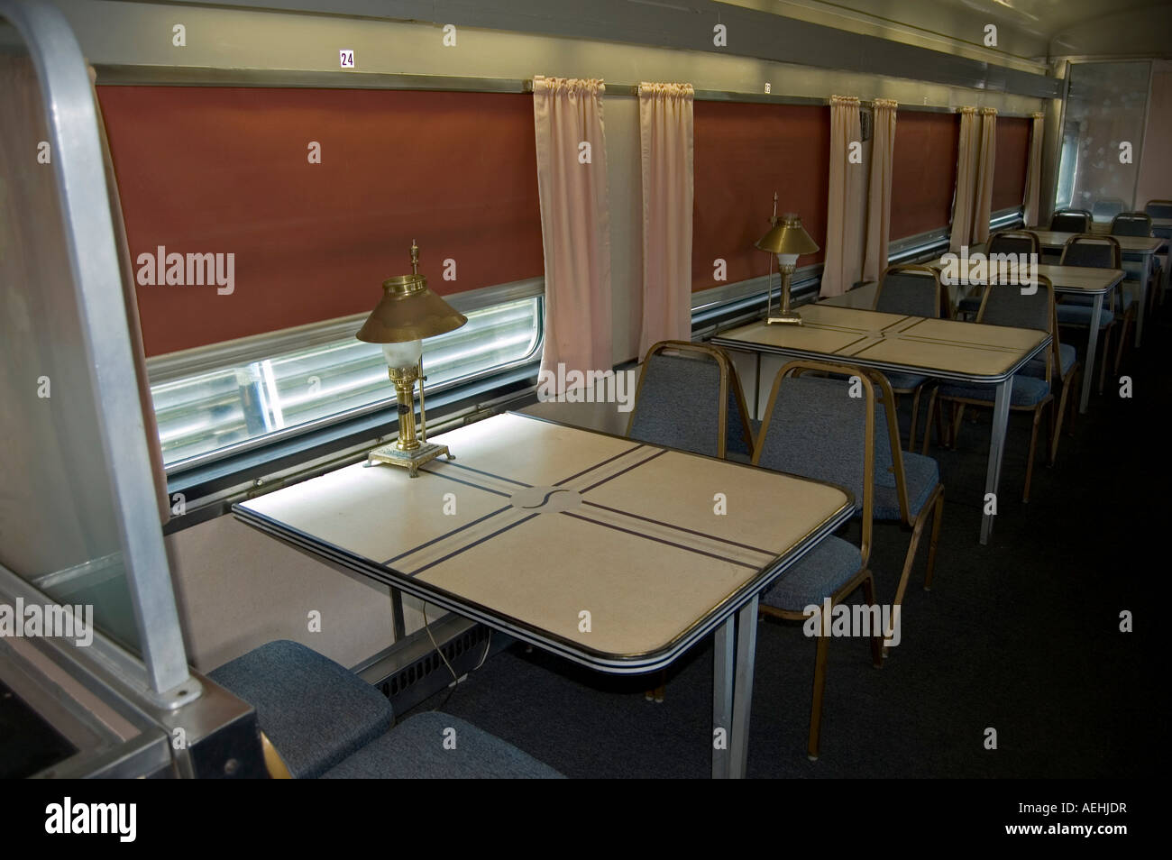 Train diner car Stock Photo - Alamy