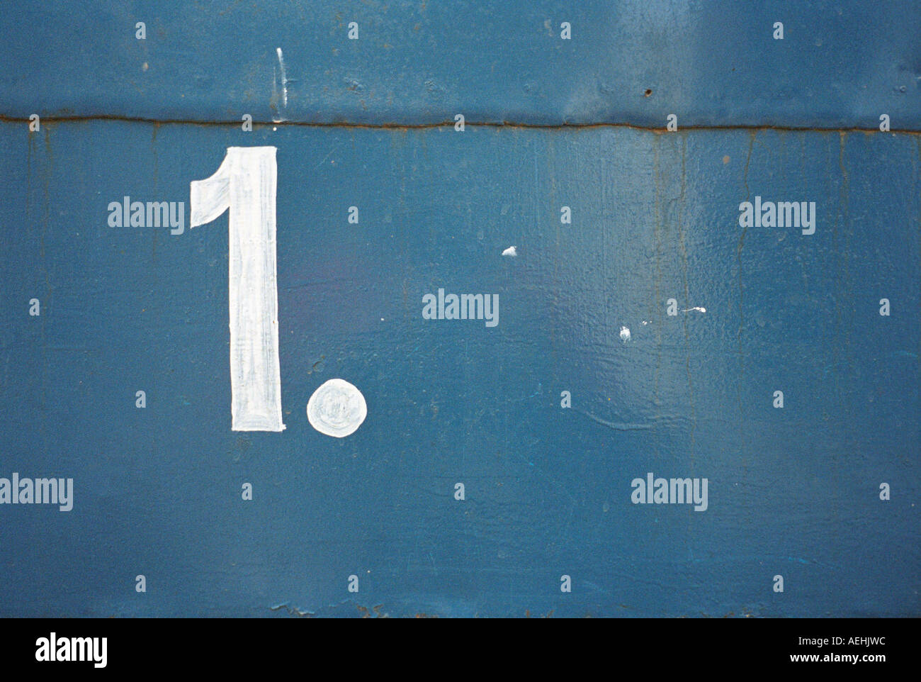 Number 1' painted on wall, close-up Stock Photo - Alamy