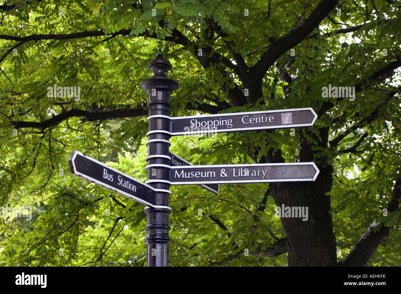Sign post in Lancaster city centre Stock Photo - Alamy