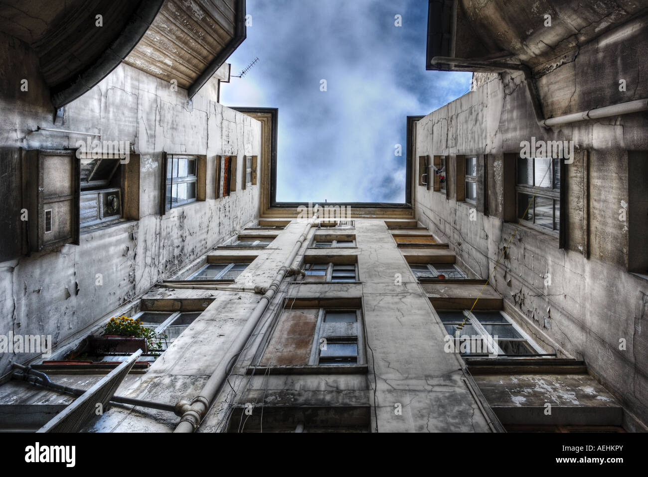 Looking up on the dark side of Paris Stock Photo - Alamy