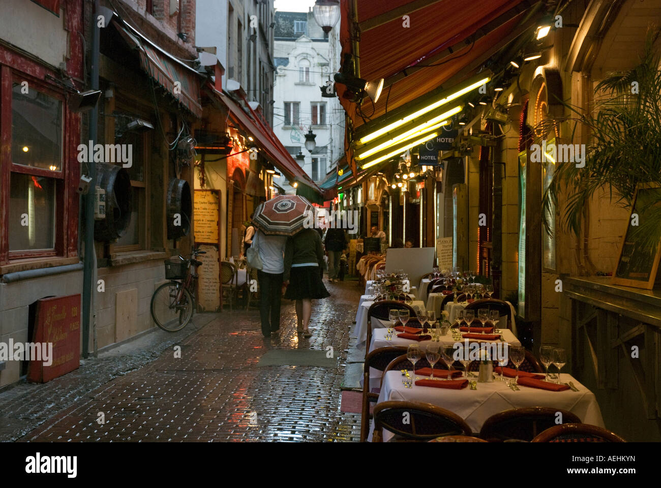 Street cafés and restaurants in Brussels Belgium Stock Photo - Alamy
