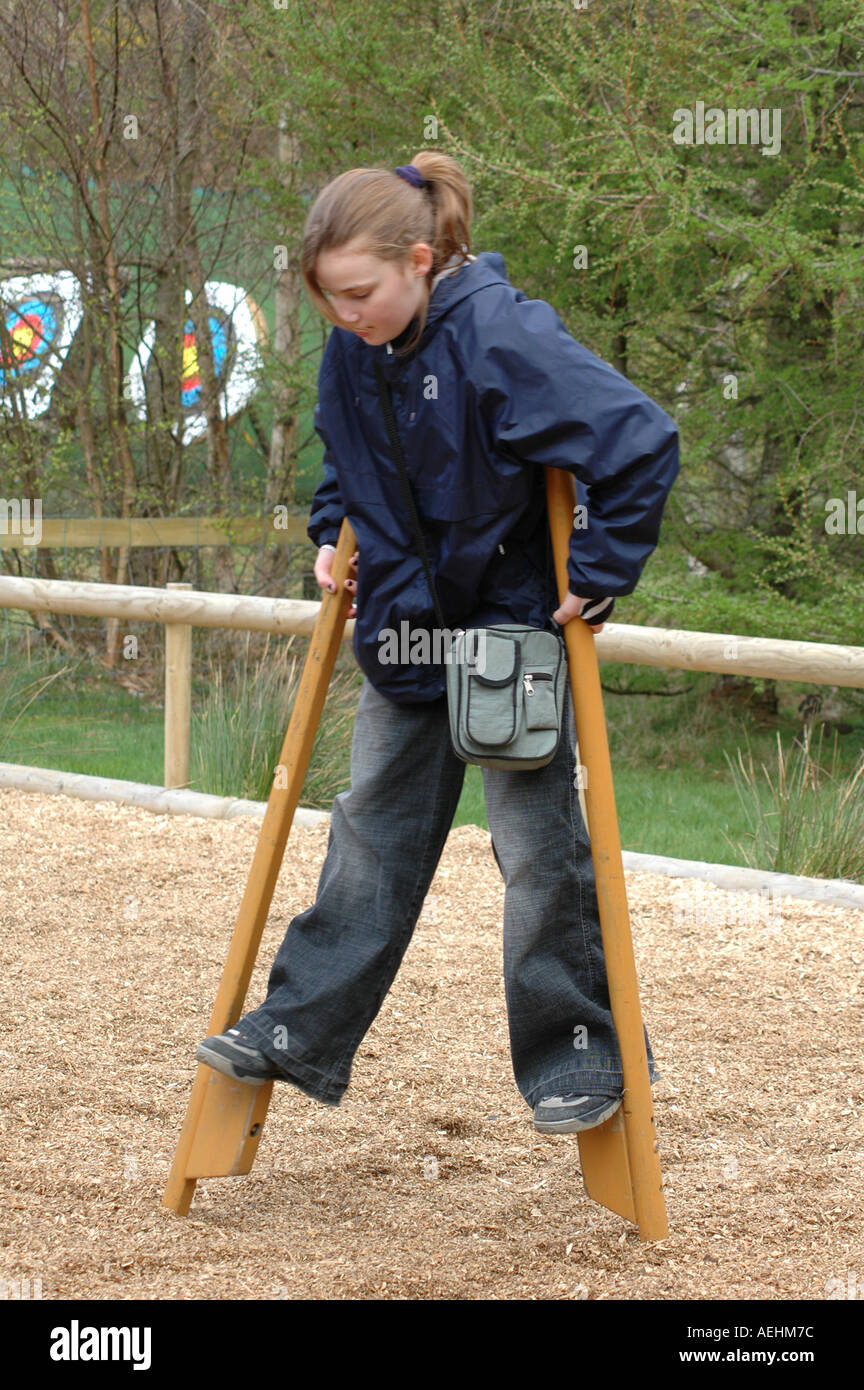 Mc0253 Girl Stilt Walking Stock Photo - Alamy