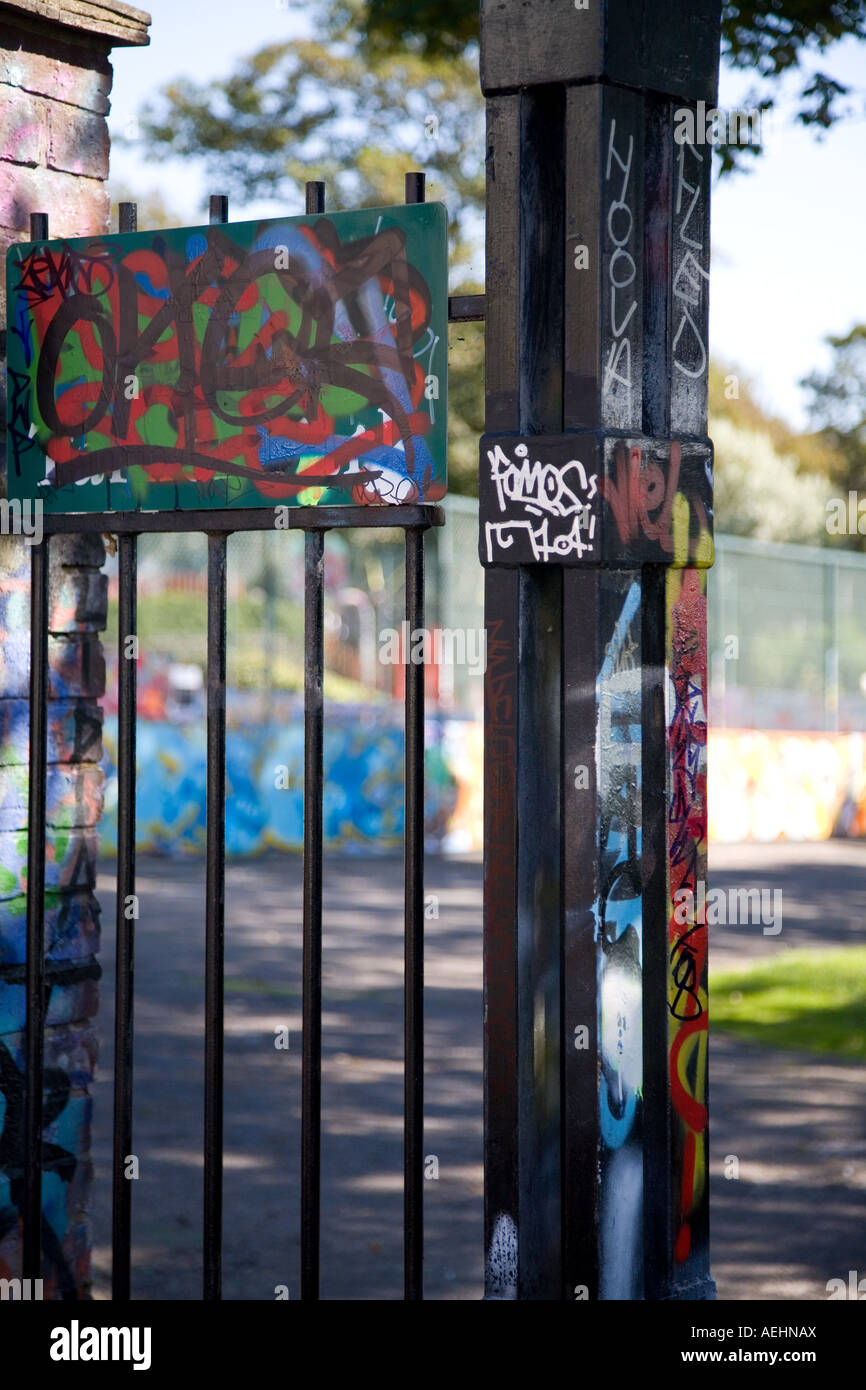 Entrance gate to graffiti park Stock Photo - Alamy