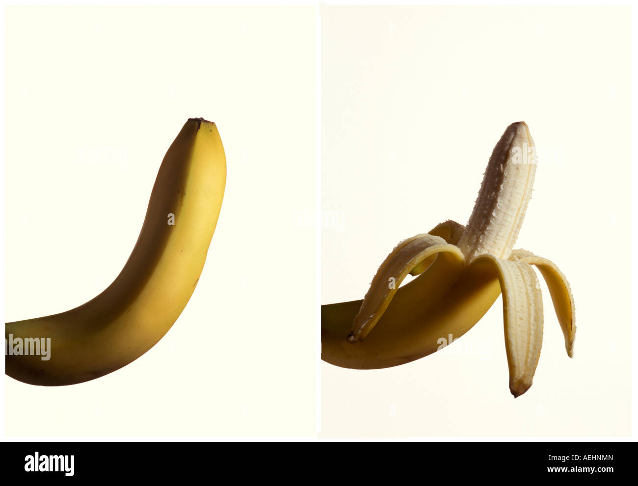 Before and after Banana Stock Photo - Alamy