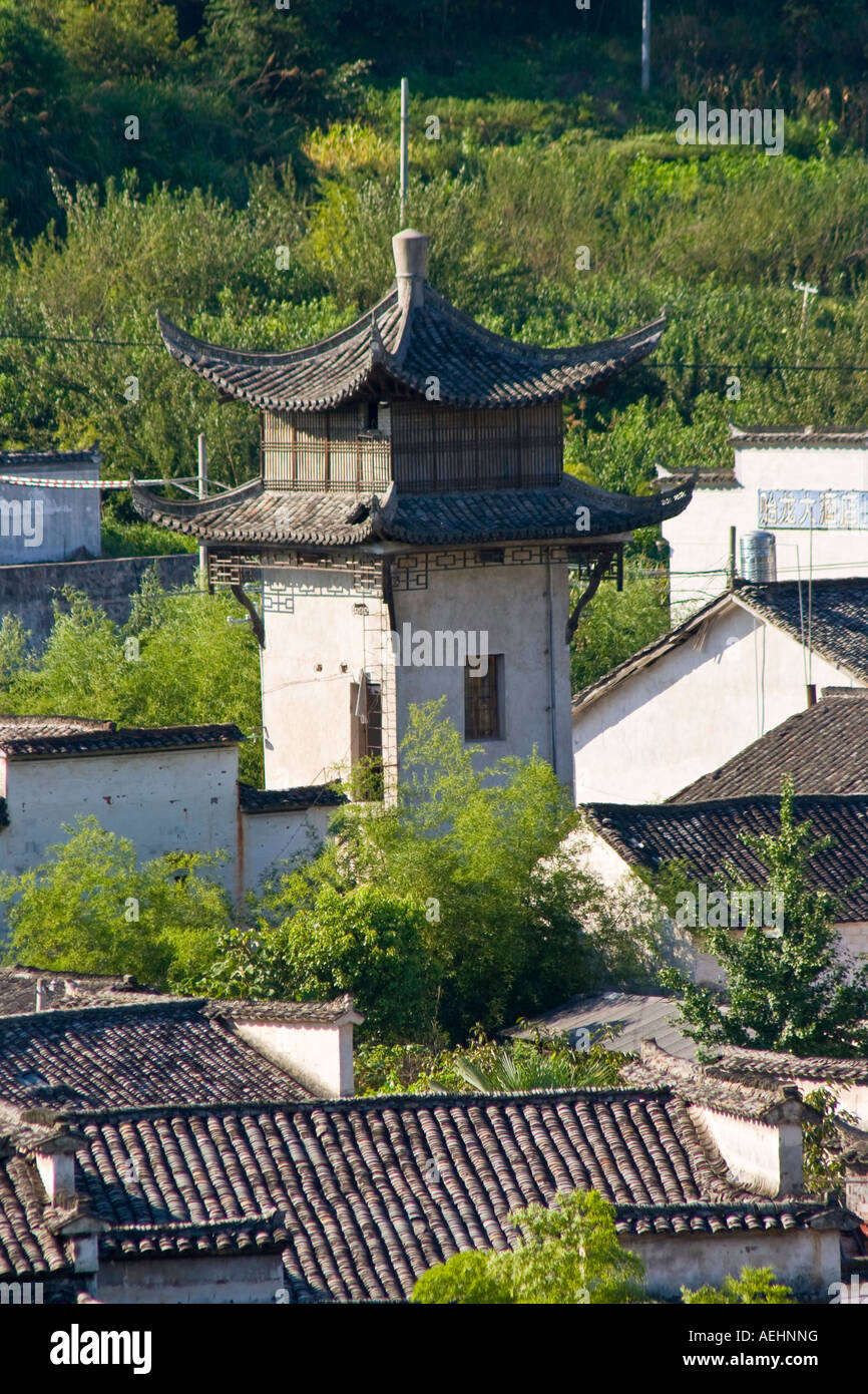 Tower in Ancient Huizhou Style Chinese Village Xidi China Stock Photo ...