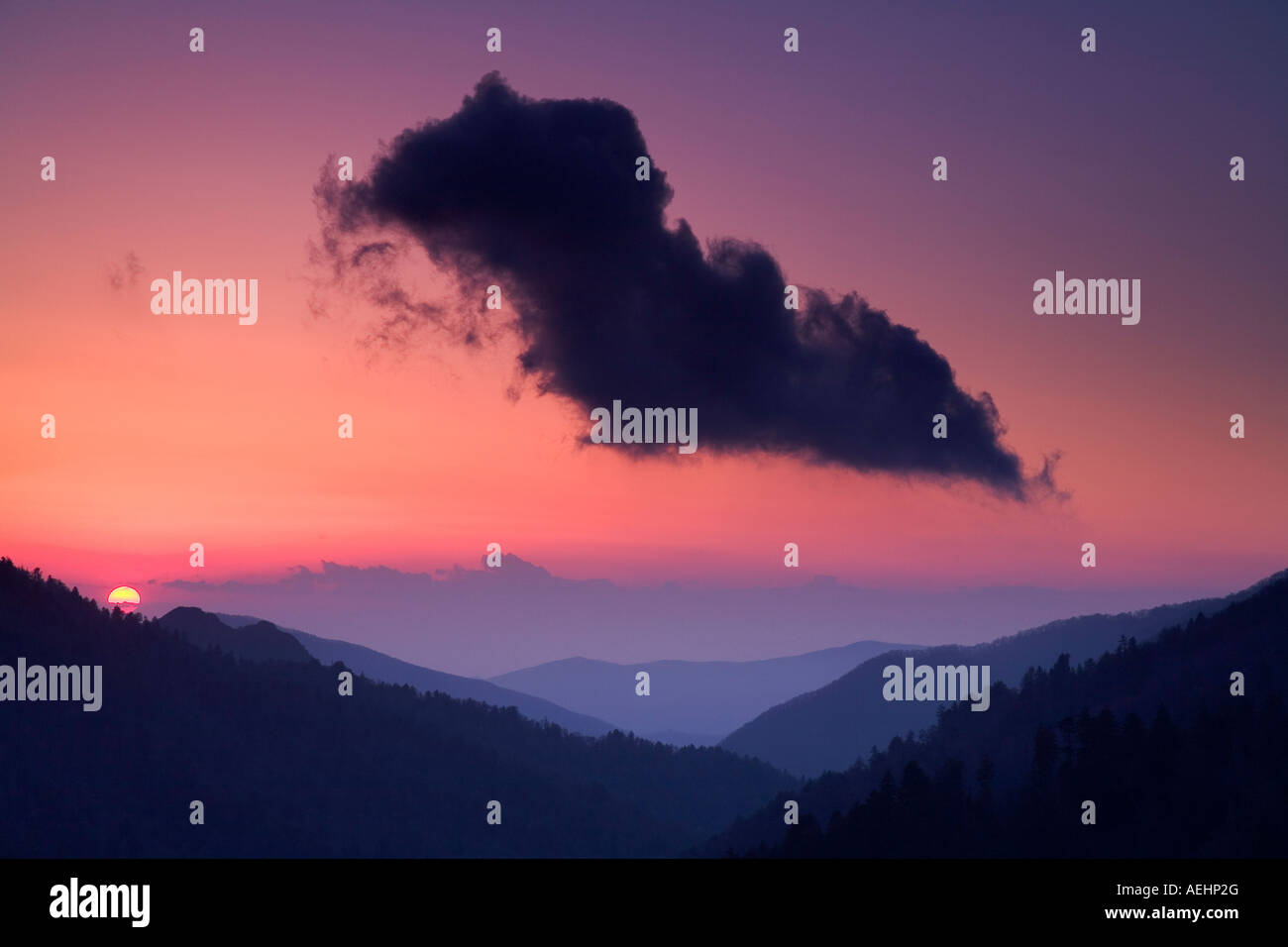 Sunset from Morton's Overlook, Great Smoky Mountains National Park ...