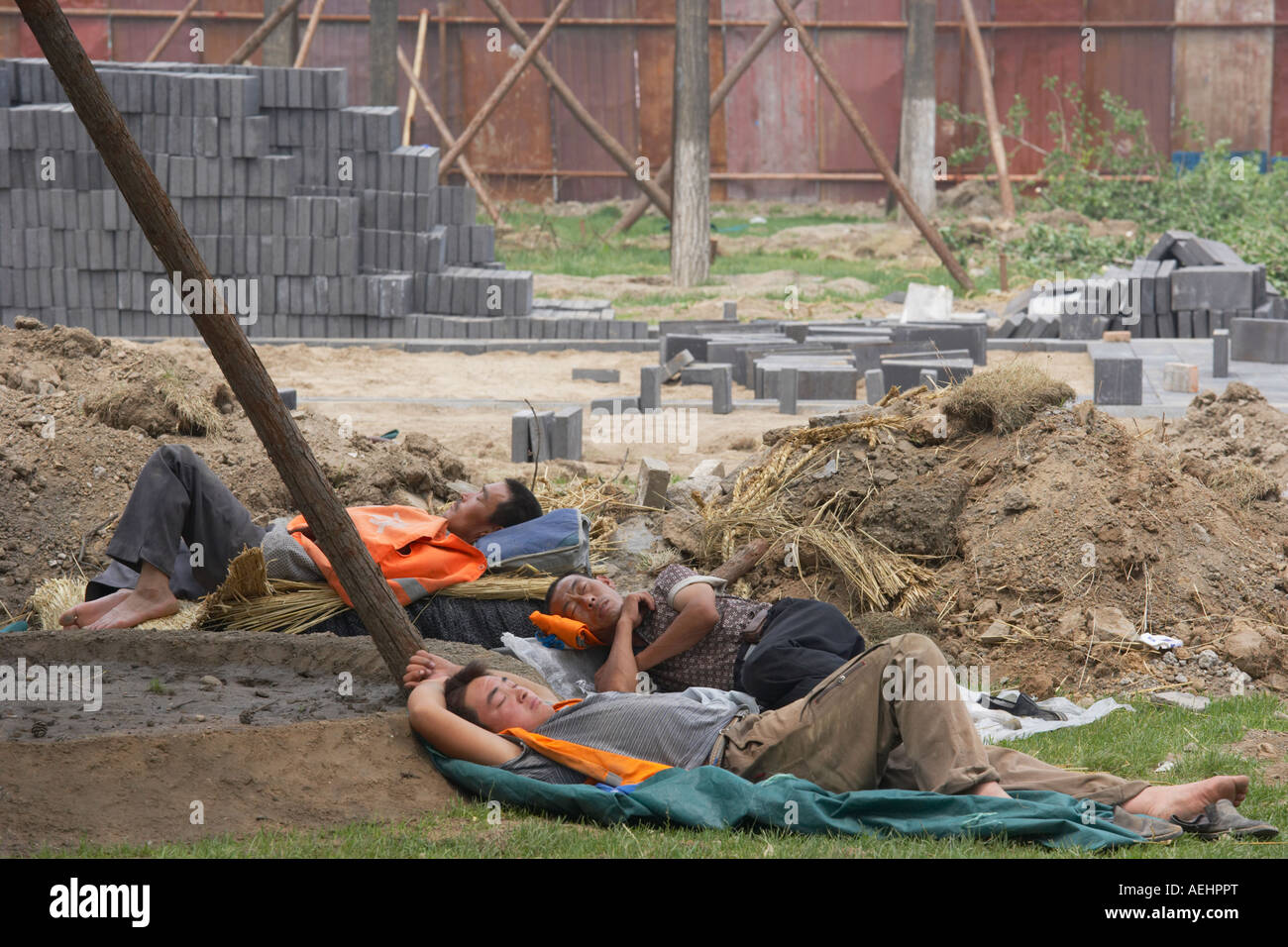 Sleeping Construction Workers