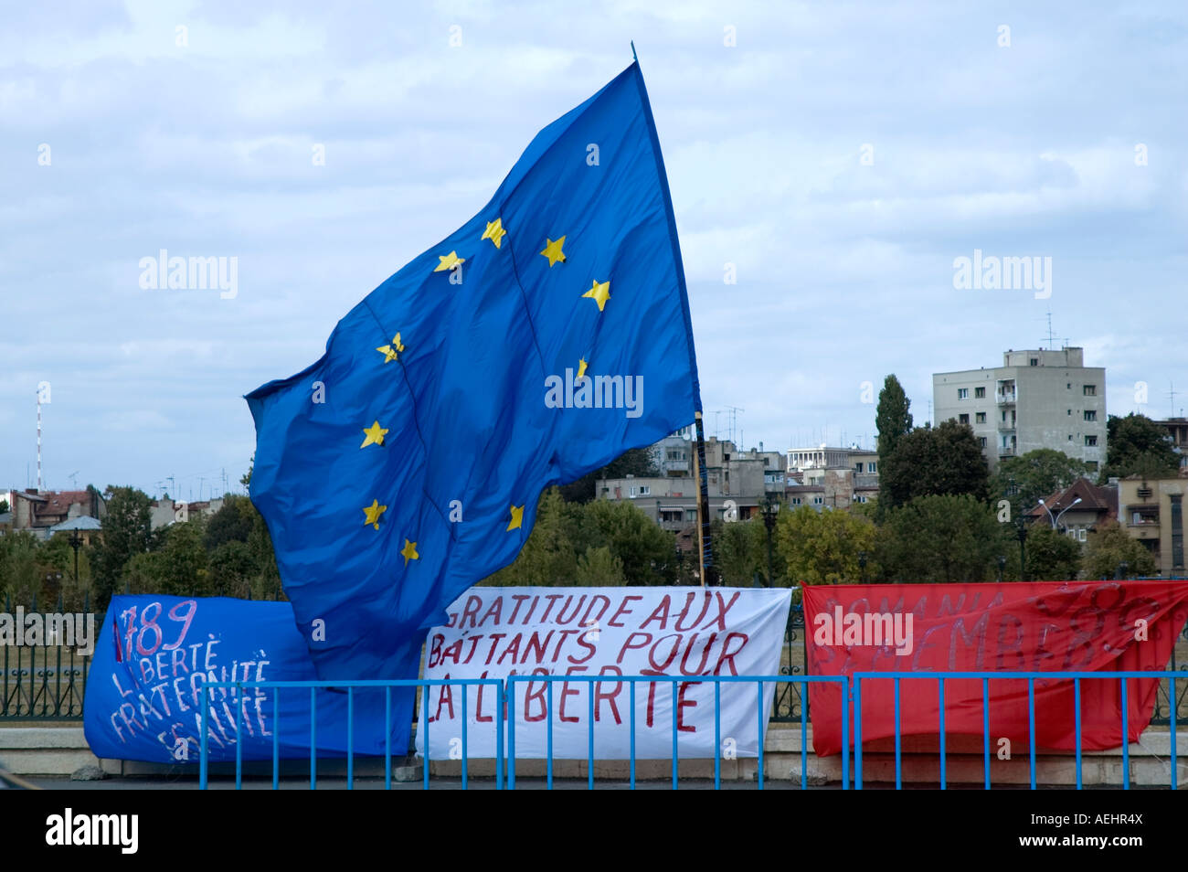 Demonstration at Boulevard Natiunile Unite, outside The Palace before ...