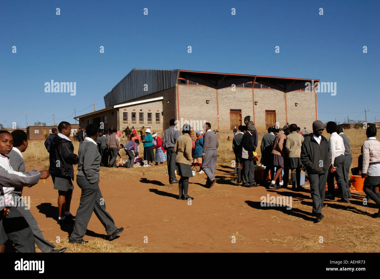 School children during a school break at a township in Free State South ...