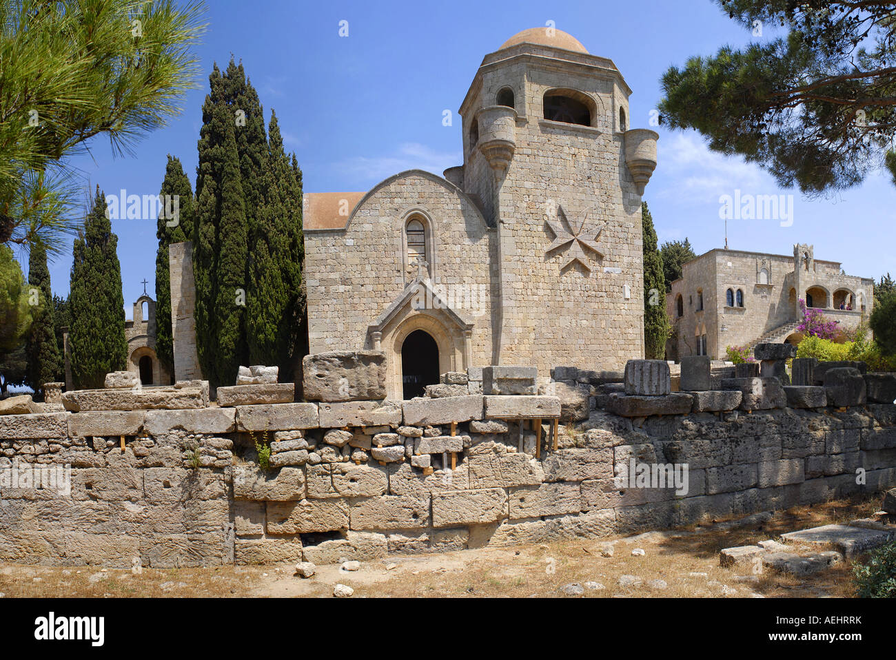 The Filerimos Monastery Island of Rhodes Greece Stock Photo - Alamy