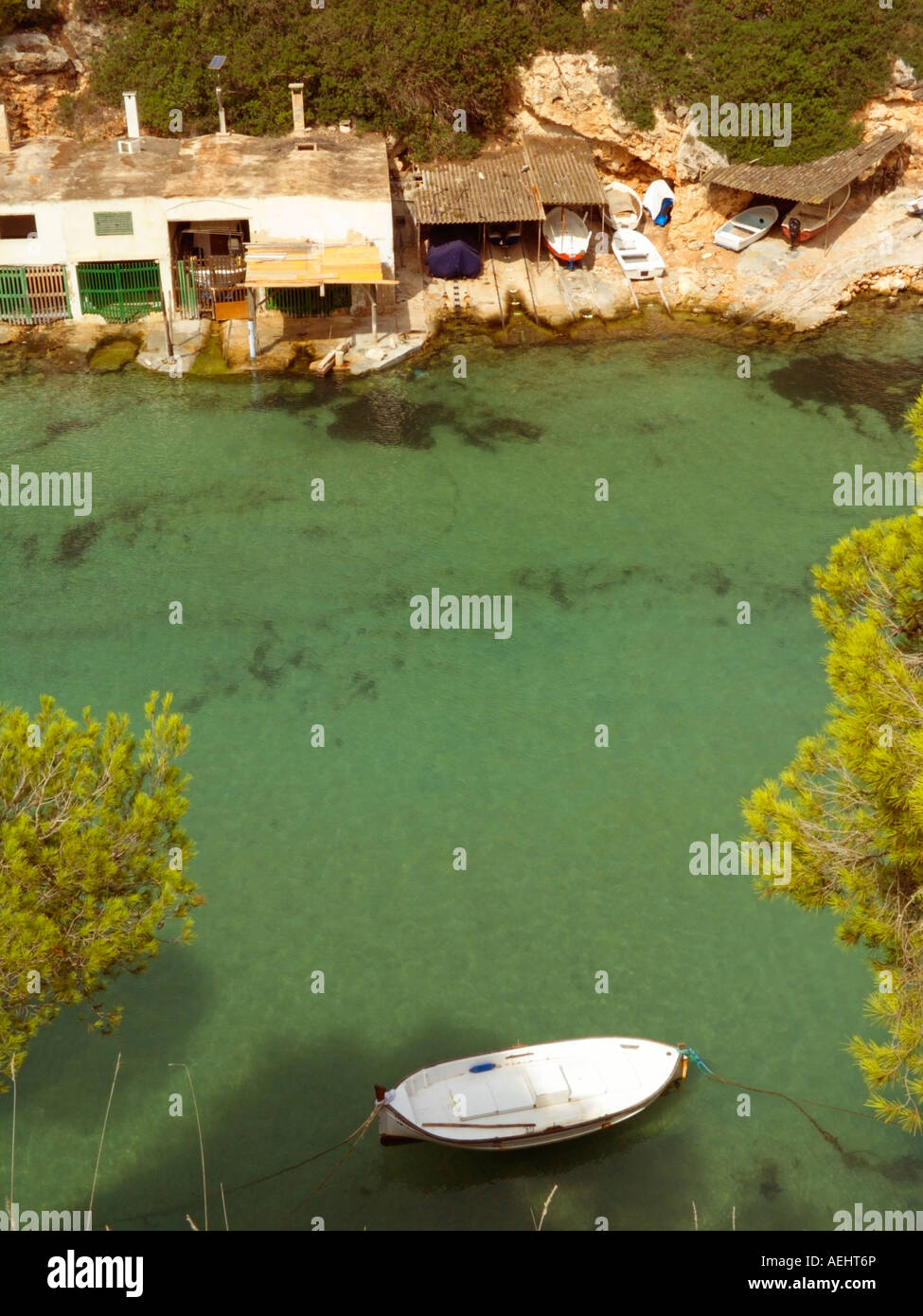 Traditional Mallorcan Fishing Boats Port High Resolution Stock ...