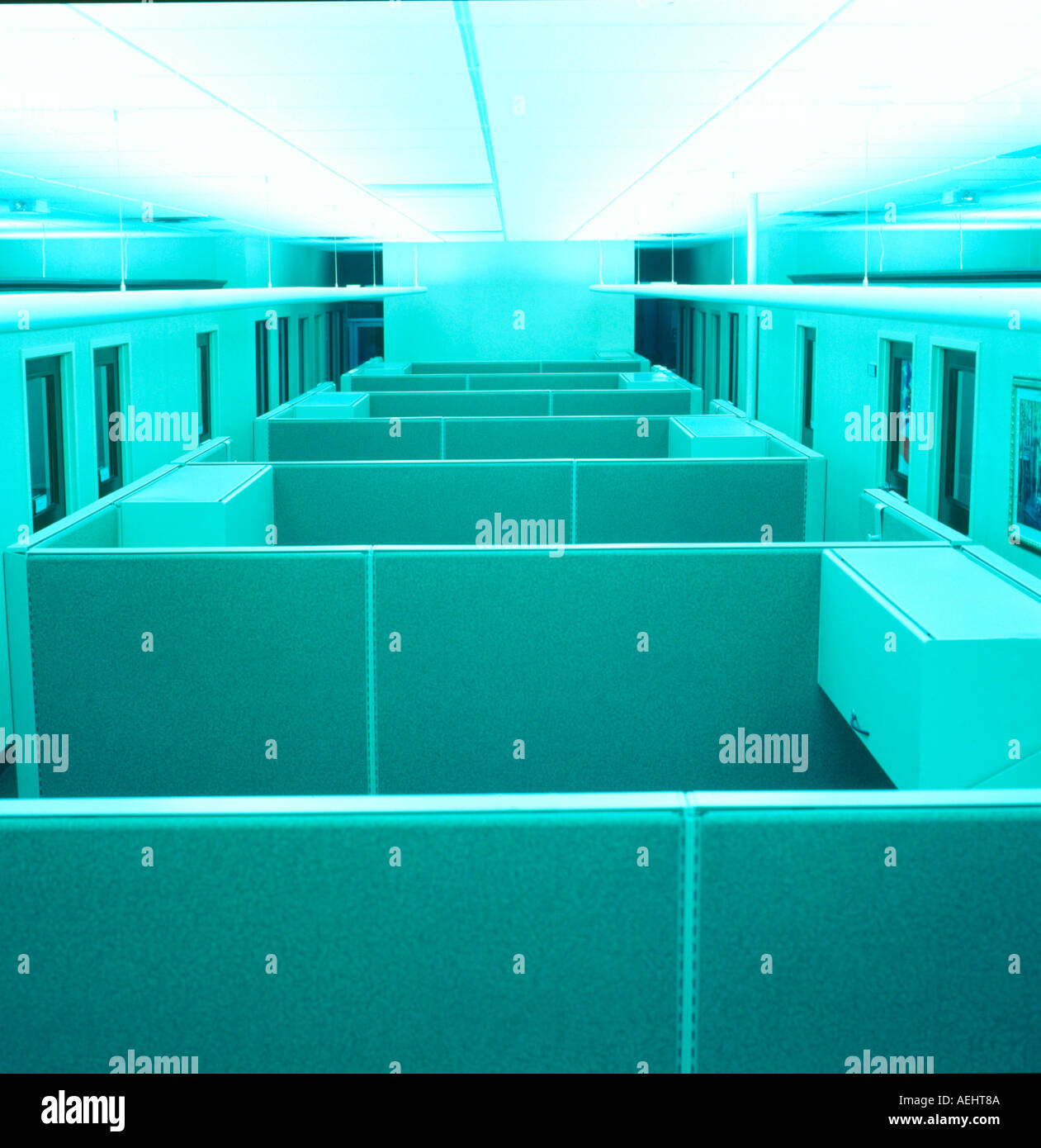 Interior of empty office with cubicles Stock Photo - Alamy