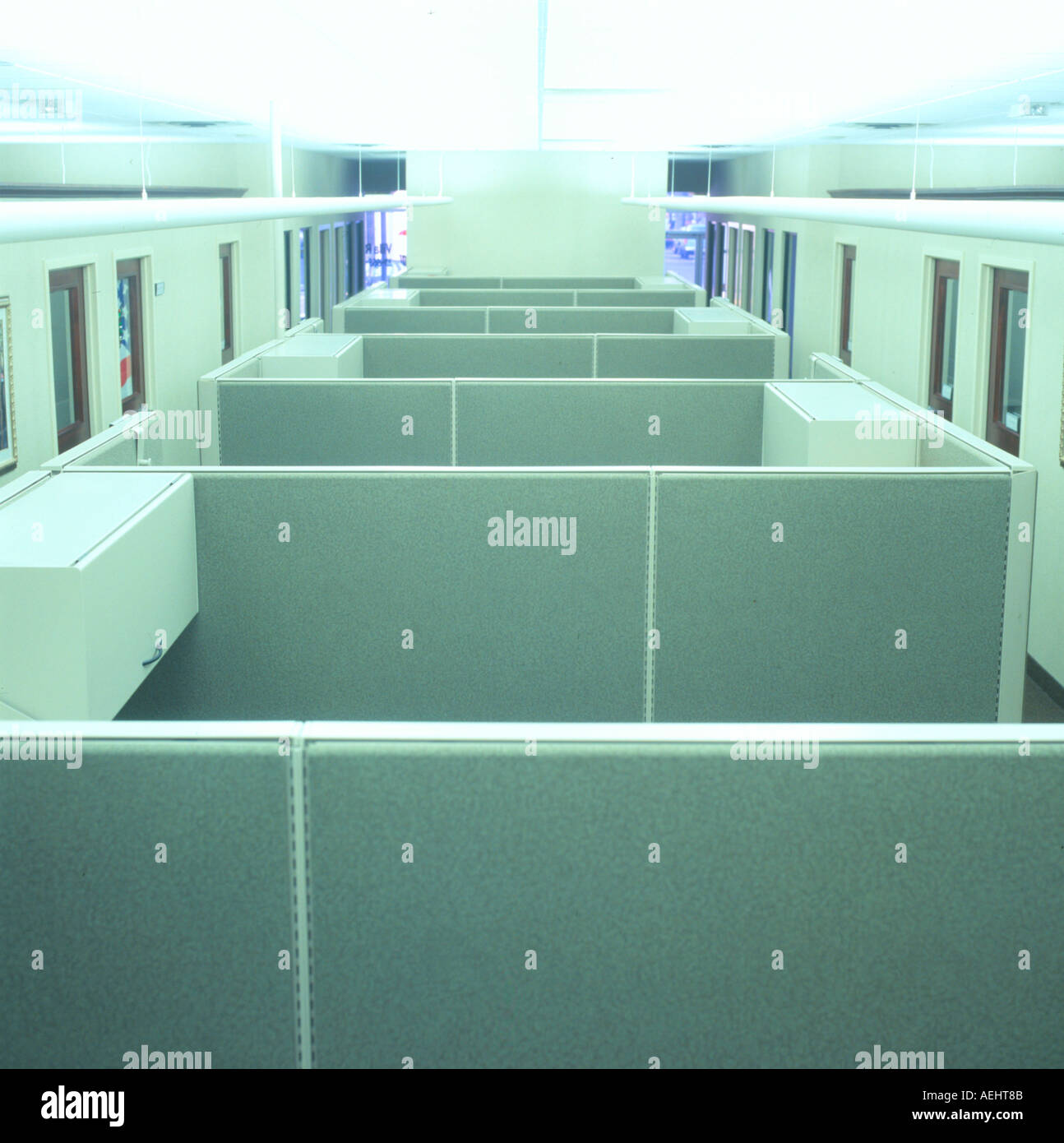 Interior of empty office with cubicles Stock Photo - Alamy