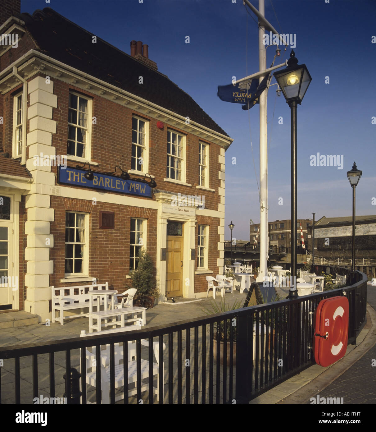 the barley mow pub alongside the river thames limehouse docklands ...