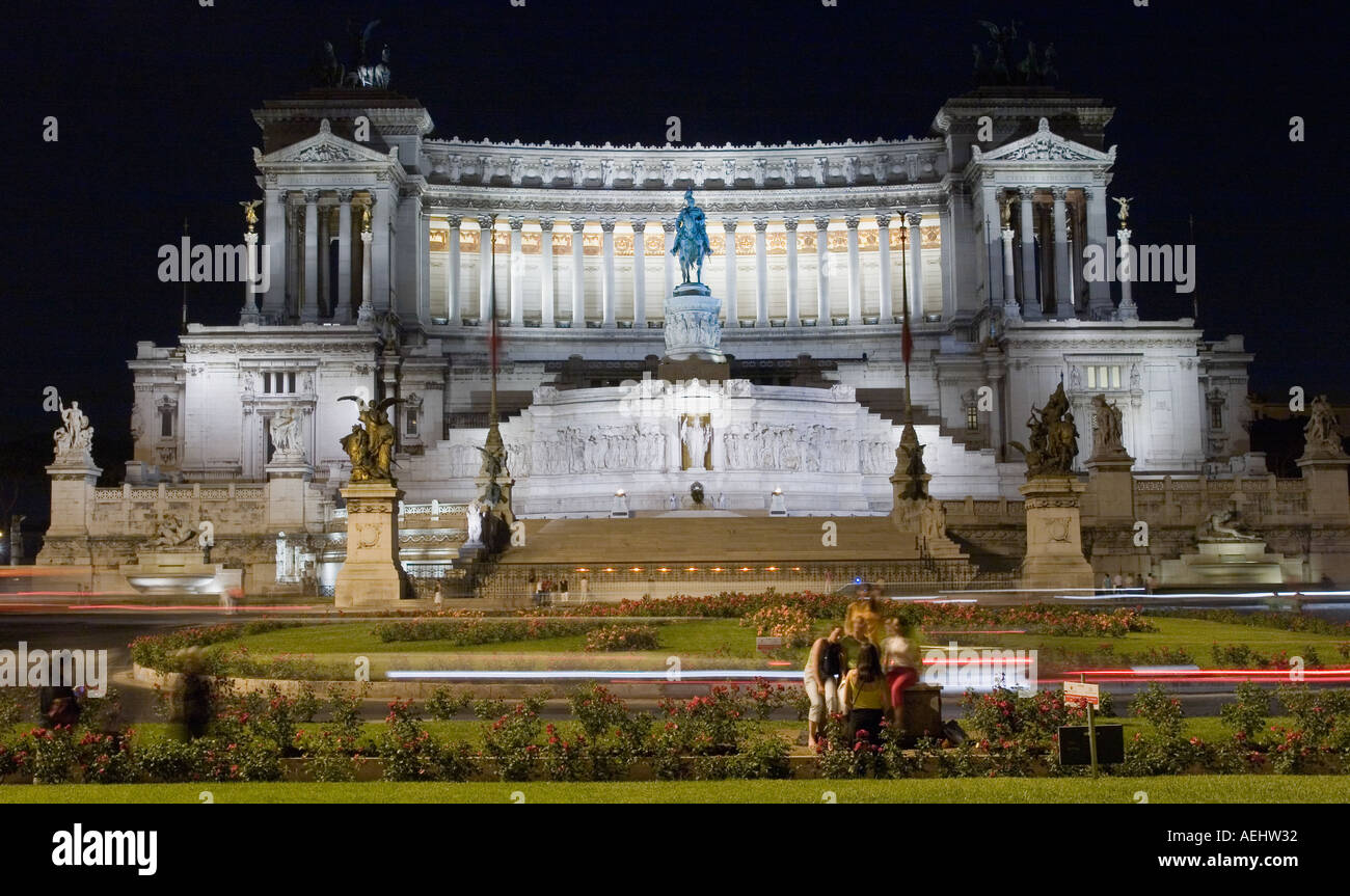 Vittorio Emanuele II Monument night rome Italy Stock Photo - Alamy