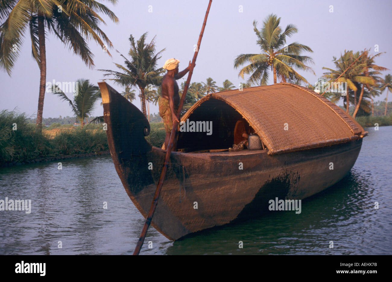 Traditional boat Kerala Backwaters India Stock Photo - Alamy