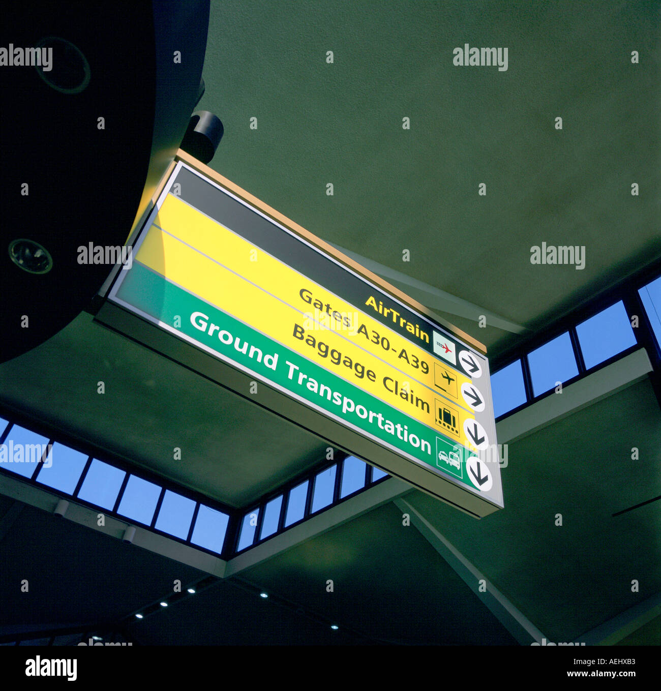 Signs inside airport Stock Photo - Alamy