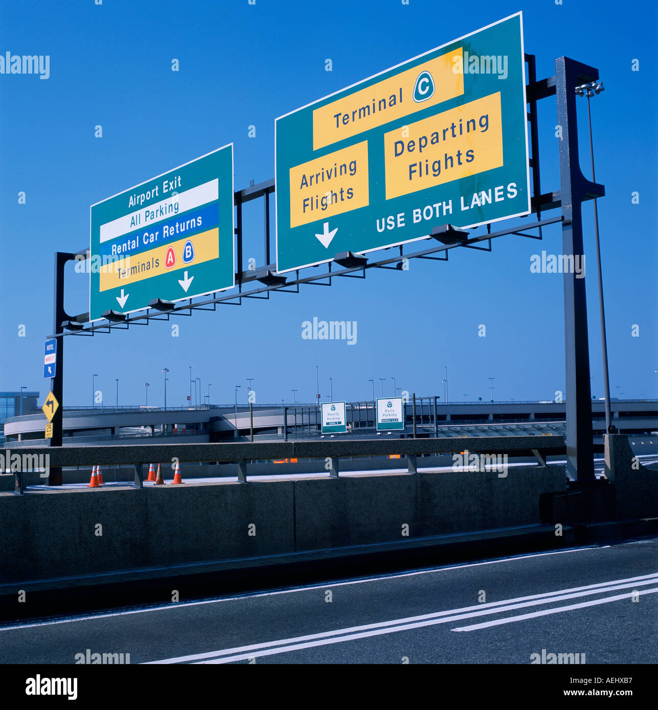 Signs at an airport Stock Photo - Alamy