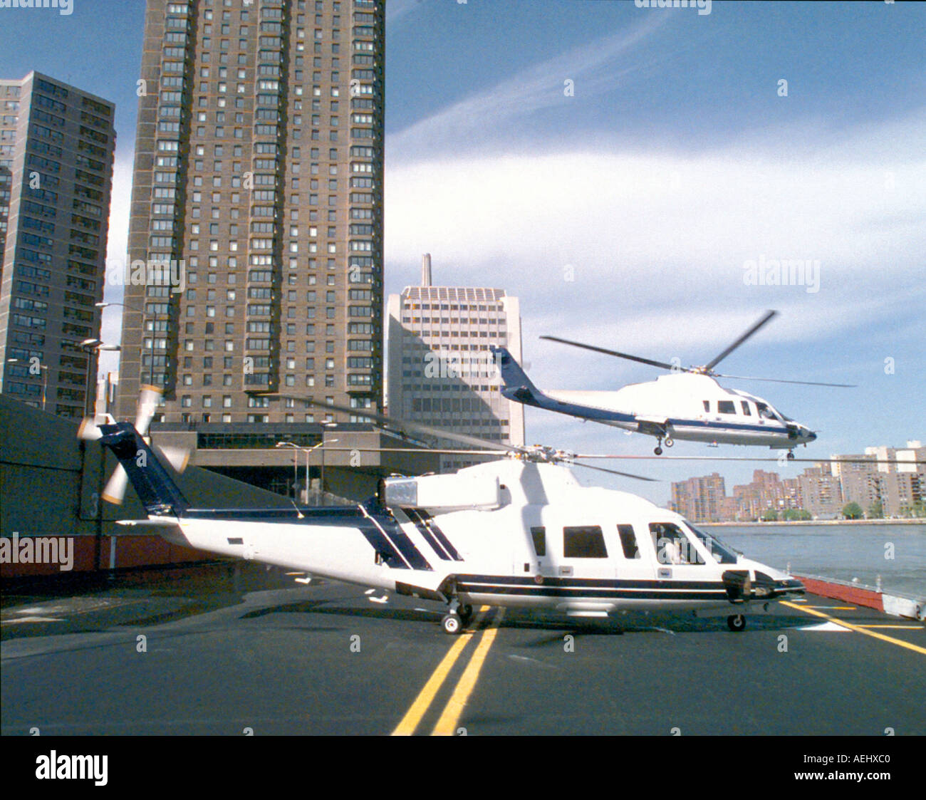 NYC heliport Stock Photo - Alamy