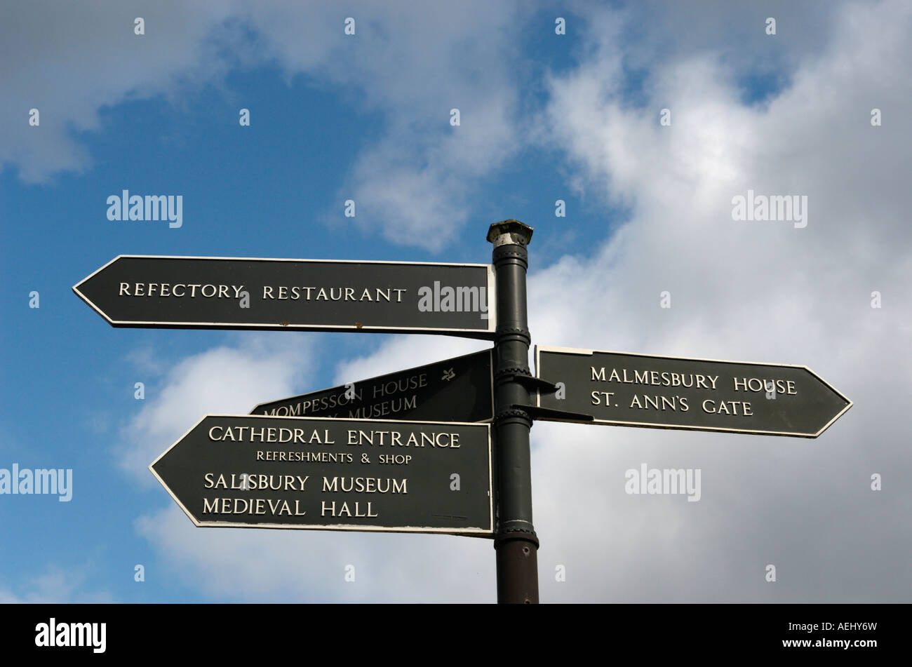 Salisbury signpost Wilts Stock Photo - Alamy