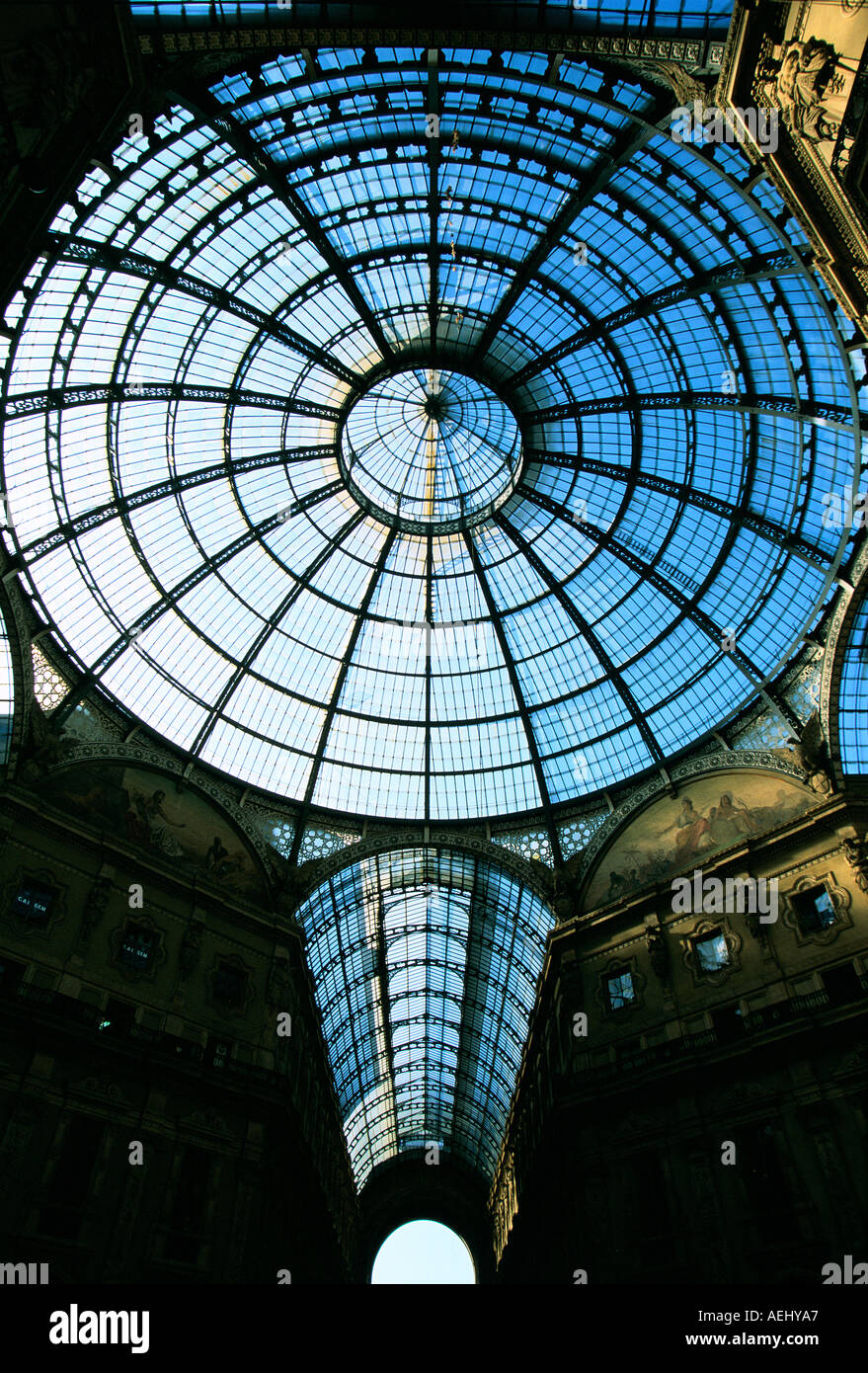 Italy Milan Ceiling of the Galleria Vittorio Emanuele II Stock Photo ...