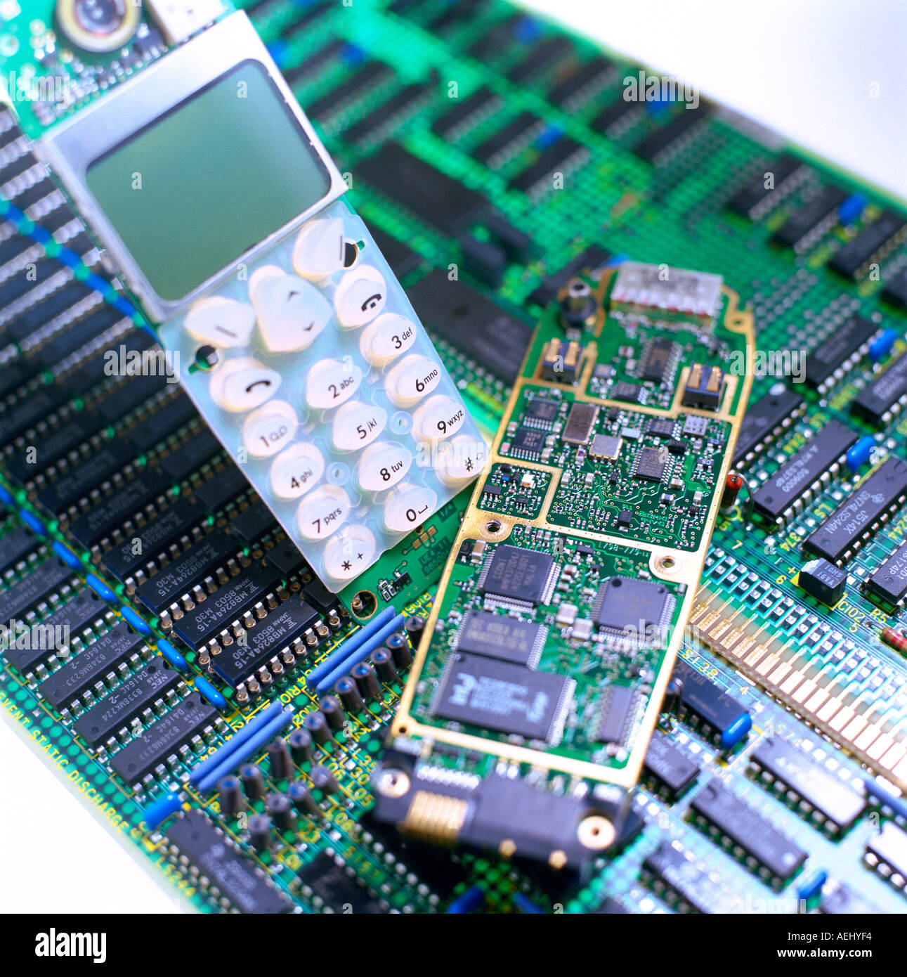 Cell phone circuit board Stock Photo - Alamy