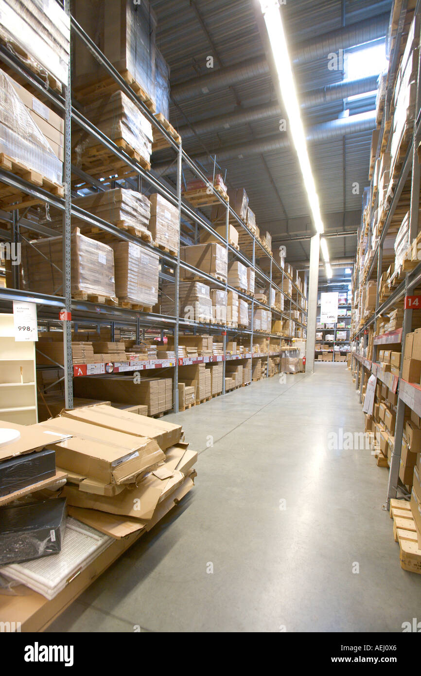 AISLE OF WAREHOUSE Stock Photo - Alamy