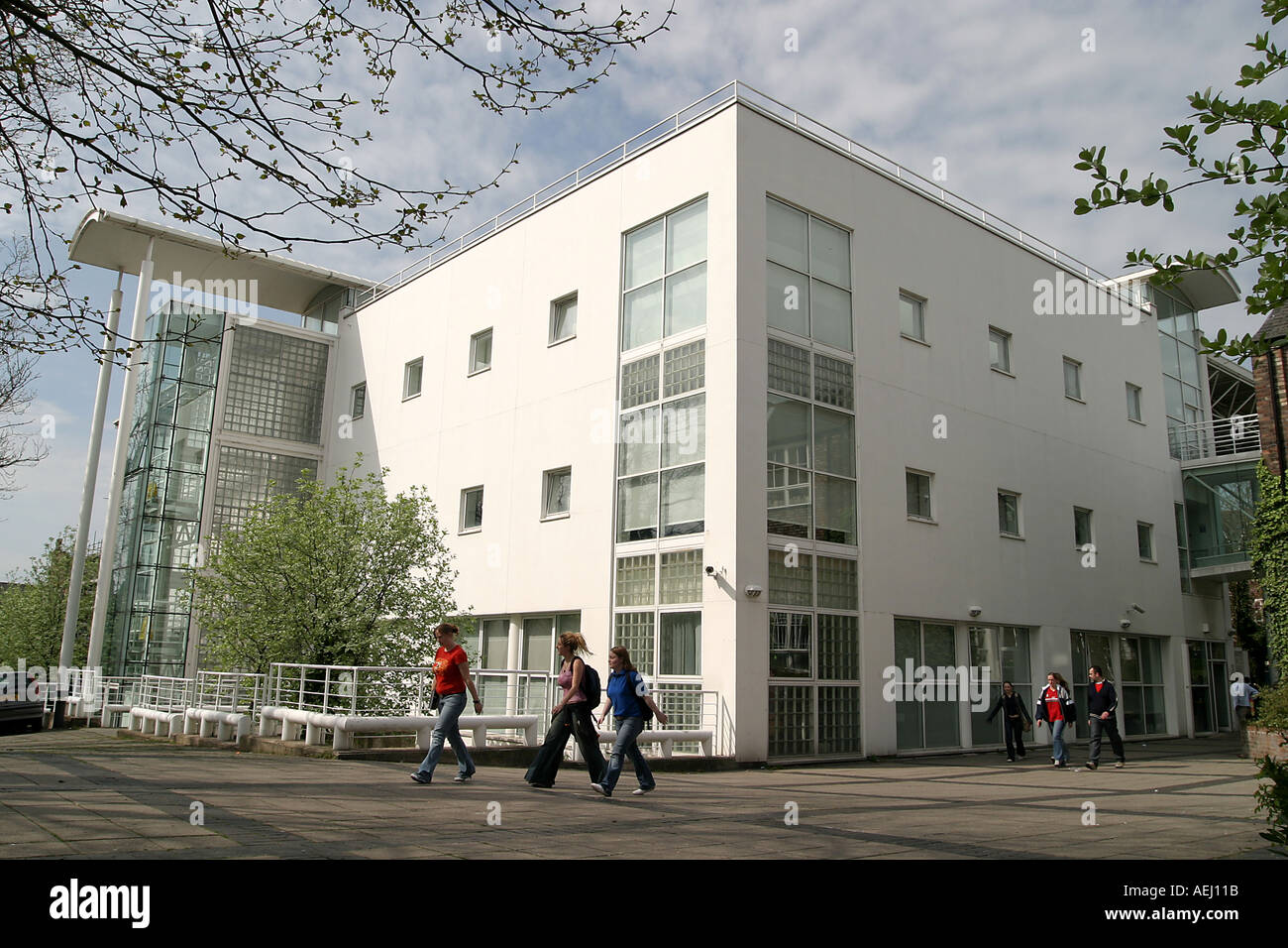 Youth walking past the stylish Aldham Roberts Library belonging to ...
