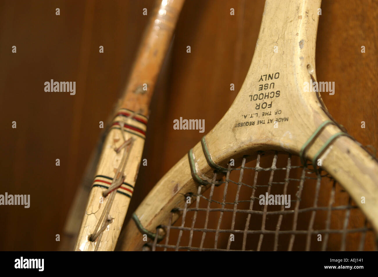 A pair of vintage tennis rackets Stock Photo - Alamy