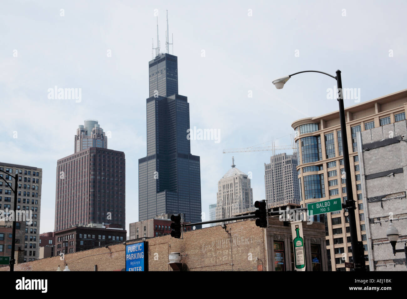 Chicago Cityscape with Sears Tower Stock Photo - Alamy