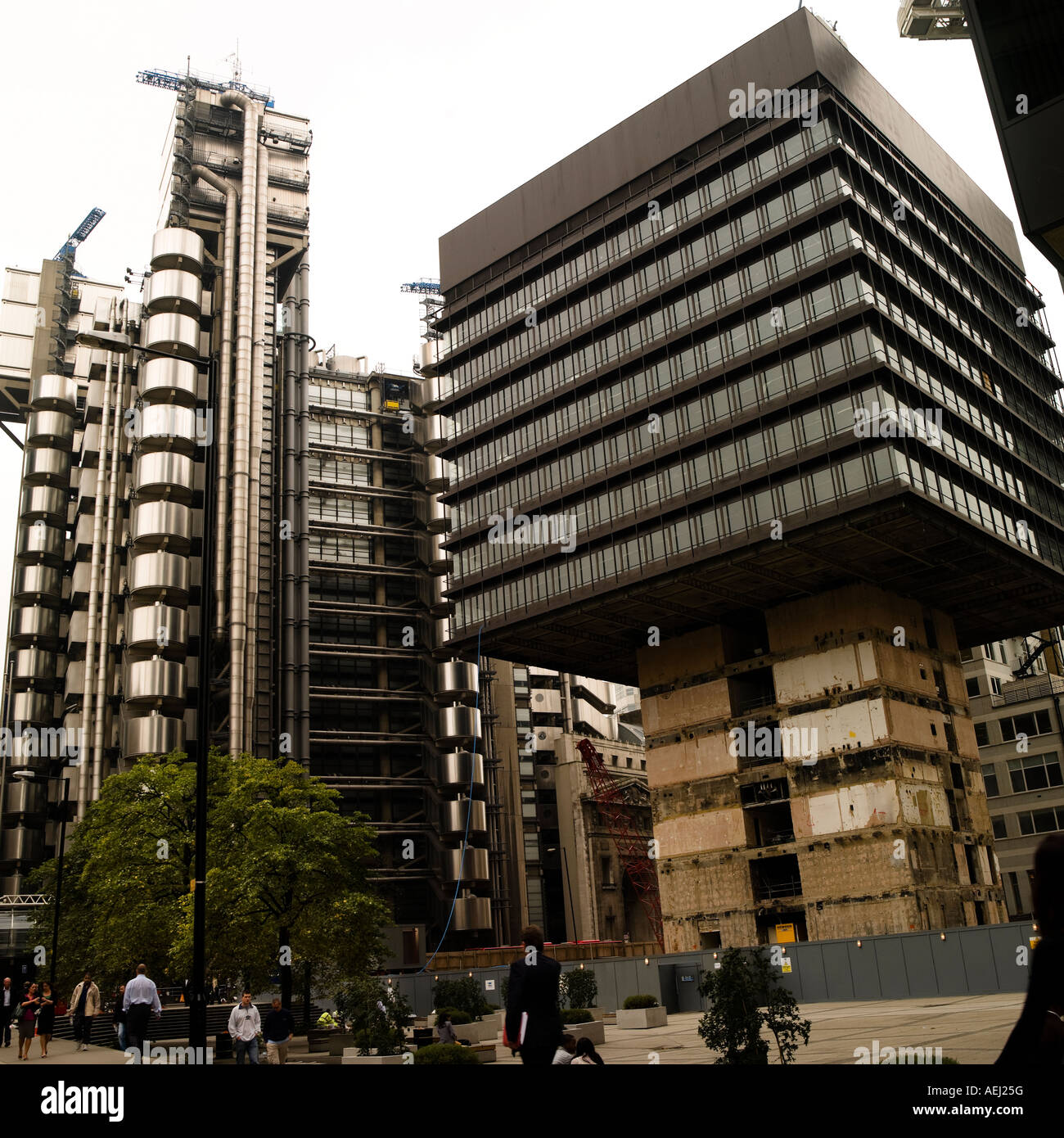 Destruction of an old building in the City of London. On this site will ...
