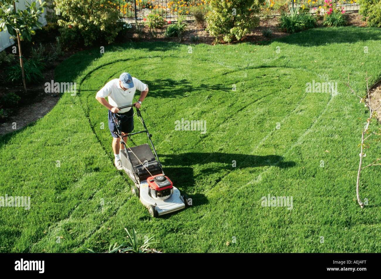High angle view lawn mower hi-res stock photography and images - Alamy