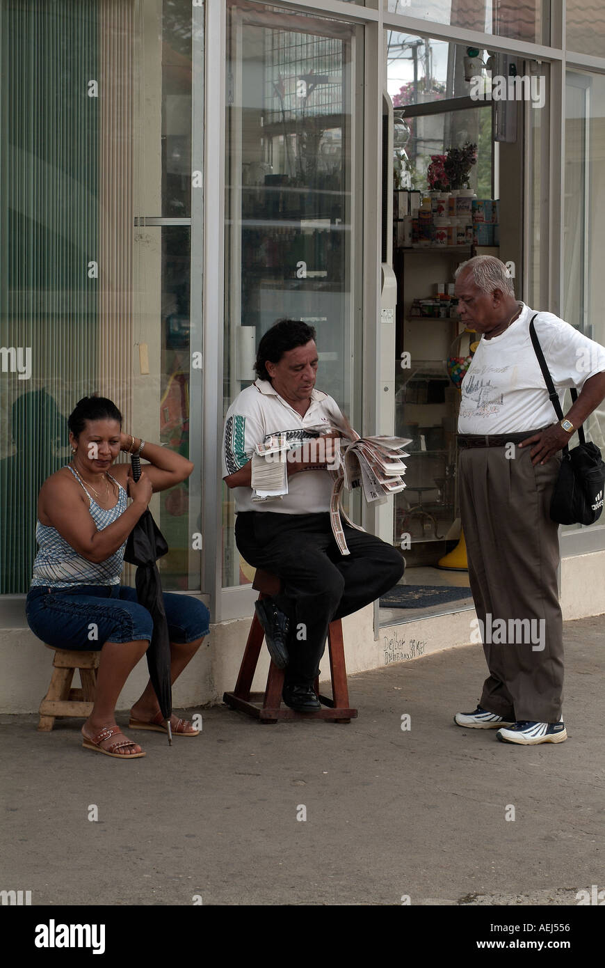 Costa Rican man selling lottery ticket in a street, Costa Rica Stock ...