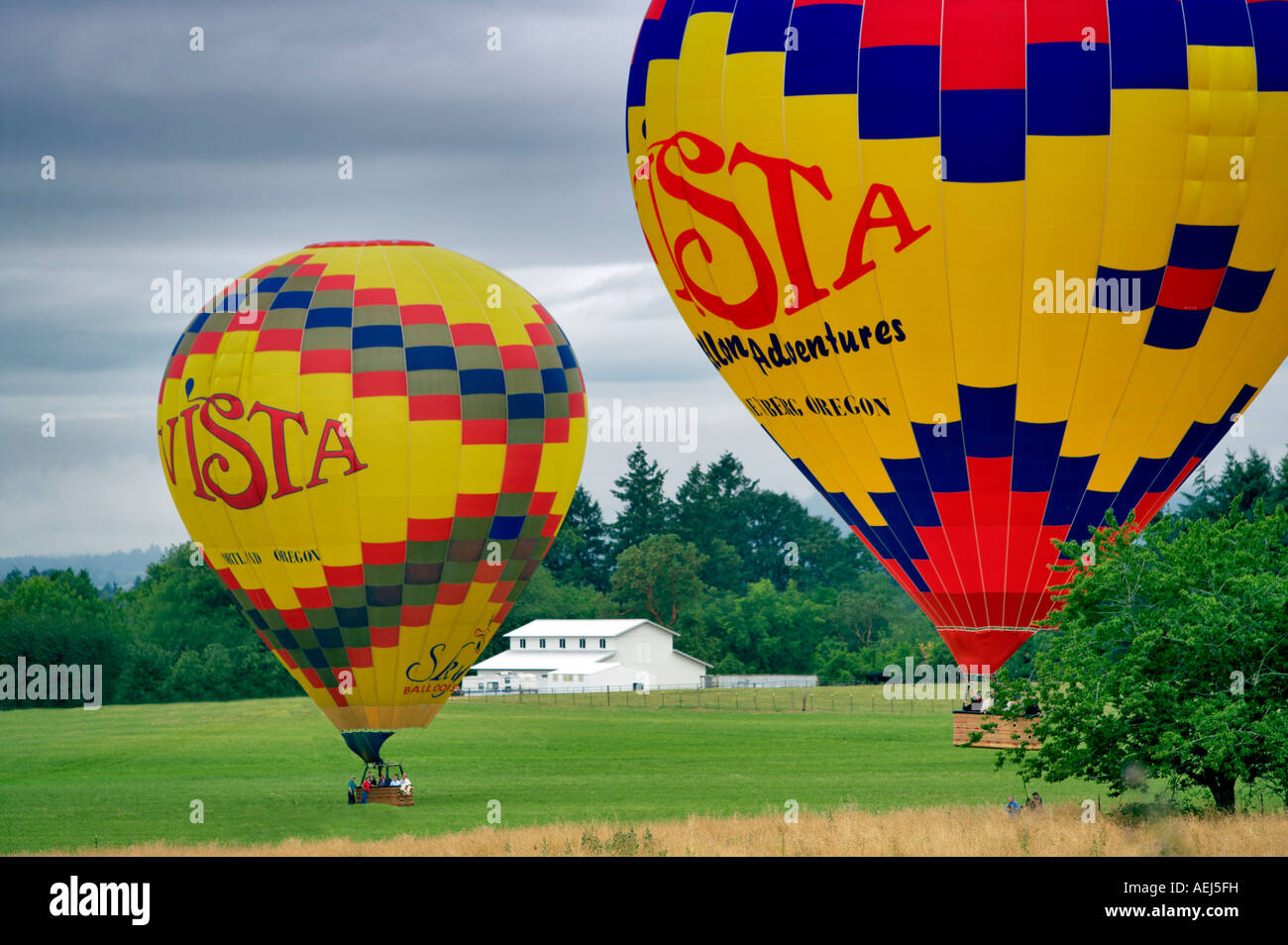 Two hot air ballons Near Newberg Oregon Stock Photo - Alamy