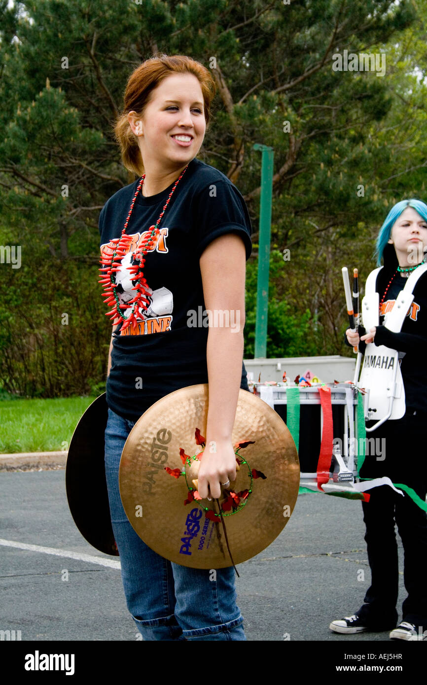 Woman age 16 parade cymbal player in the Humboldt High School Drumline ...