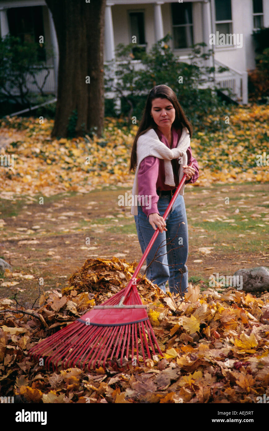 Young woman cleaning ground Stock Photo - Alamy