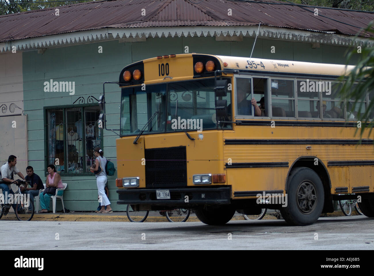 Costa Rican bus in the street Stock Photo - Alamy