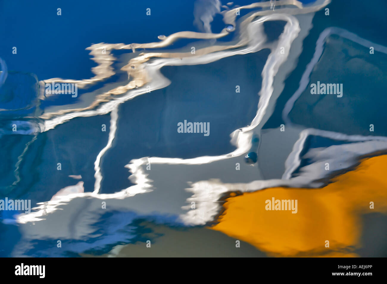 Boat reflected in harbor water Garibaldi boat harbor Oregon Stock Photo ...