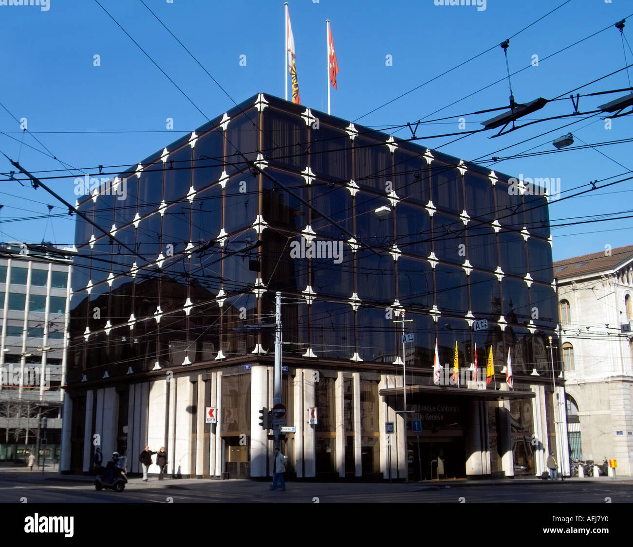 Gleaming high tech bank, Geneva Switzerland Stock Photo - Alamy