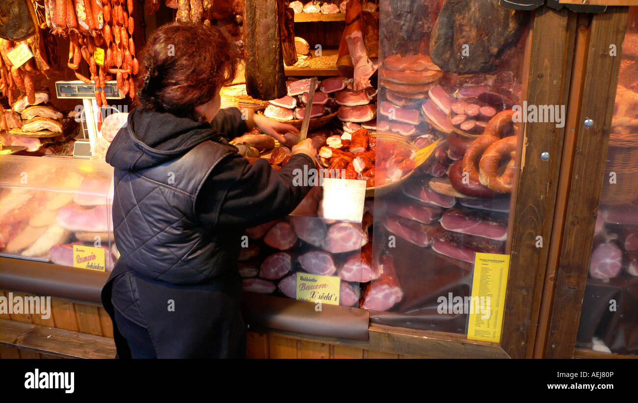 Cold Meats, Vienna Christmas Market, Austria Stock Photo - Alamy
