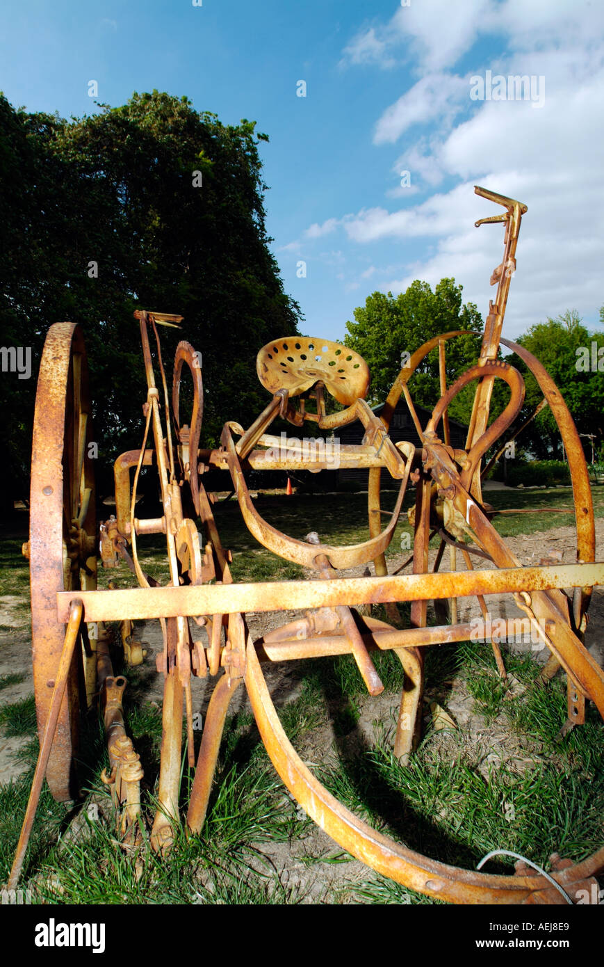 Old metal plough in a field Stock Photo - Alamy