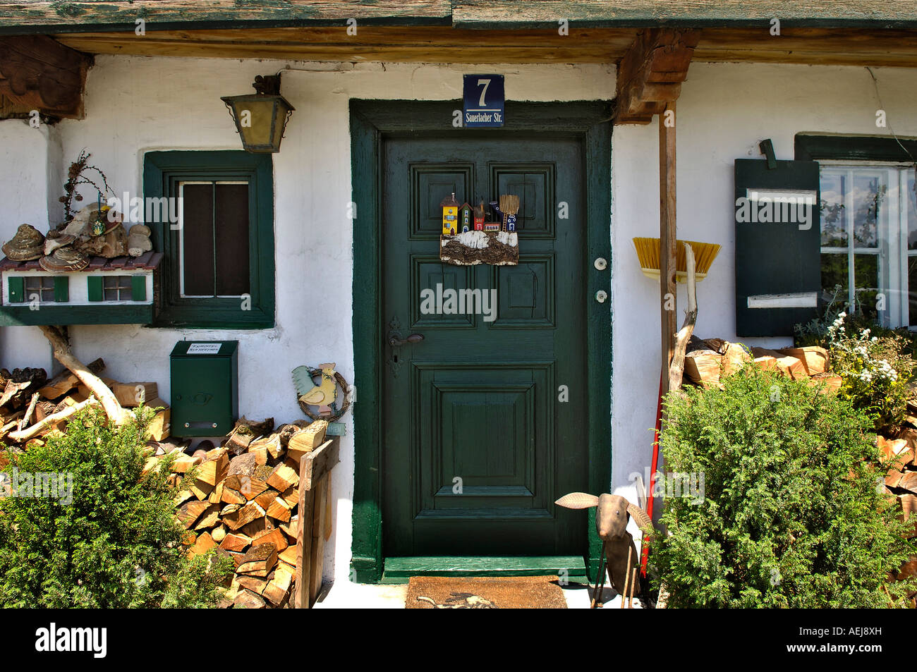 Entrance, farm house near Munich, Bavaria, Germany Stock Photo - Alamy