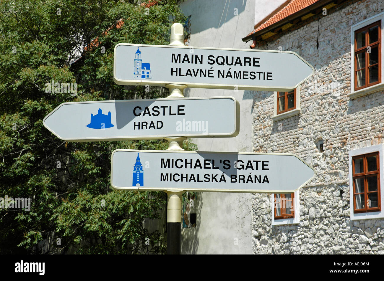 Indication signs, Bratislava, Slovakia Stock Photo - Alamy