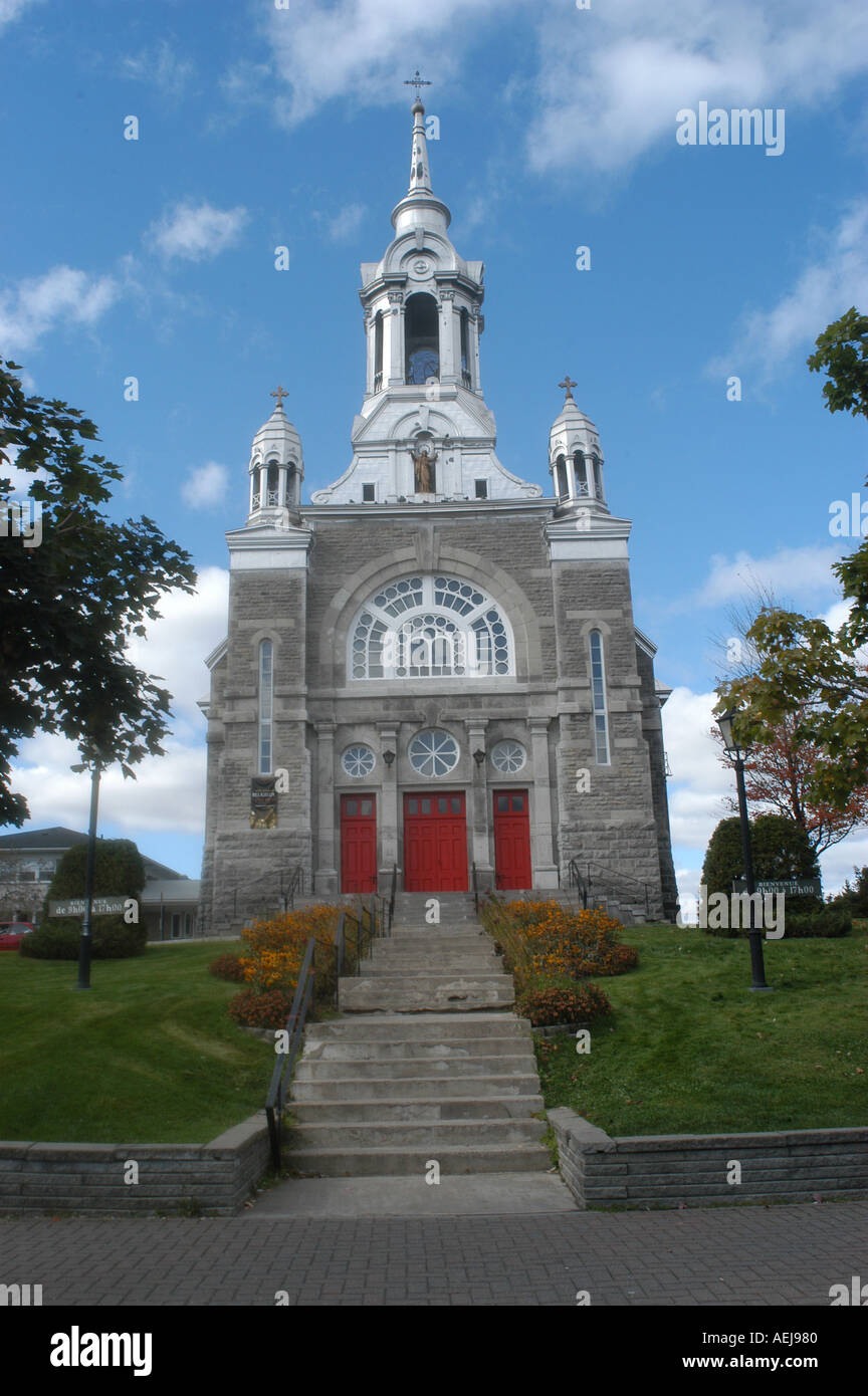St Sauveur Town in the Laurentians Quebec canada The Church Stock Photo ...