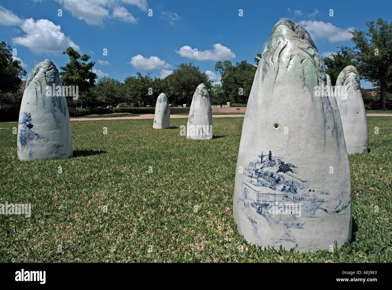 Painted rocks in downtown of Dallas, Texas Stock Photo - Alamy